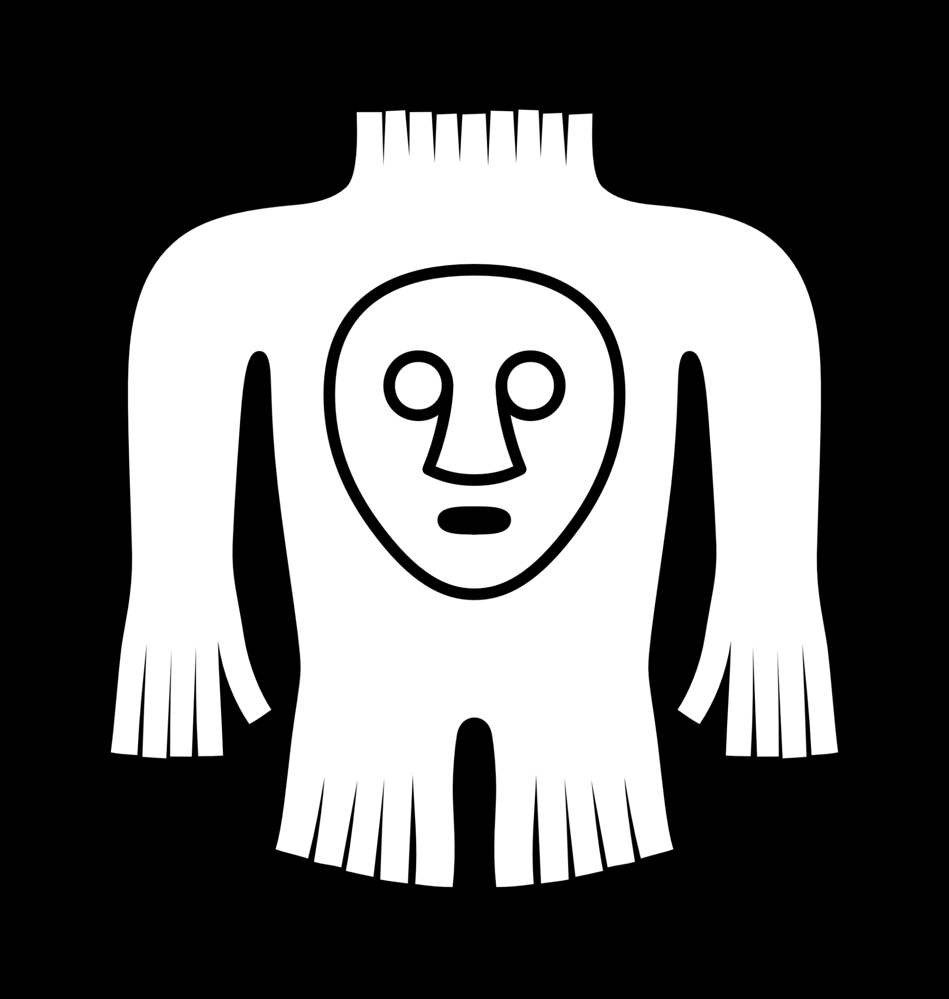 » Headless Gold Foil Figure with Face in Stomach